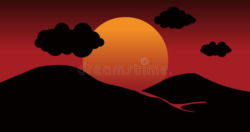 Animated Video of Nature Mountains and Clouds at Night Stock Video ...