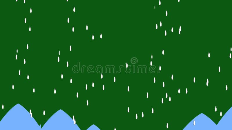 Animated Video of Rain Falling on Mountains with a Green Background ...