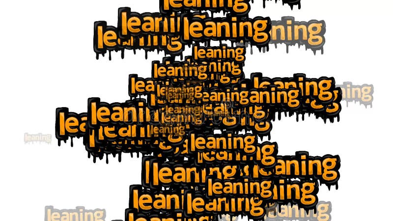 Animated Video Scattered with the Words LEANING on a White Background ...