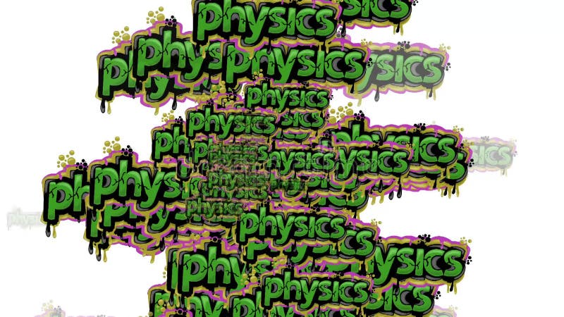 Animated Video Scattered with the Words PHYSICS on a White Background ...