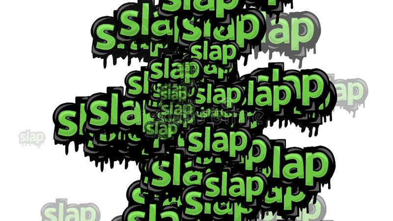Animated Video Scattered with the Words SLAP on a White Background ...