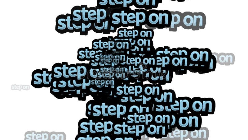 Animated Video Scattered with the Words STEP on on a White Background ...