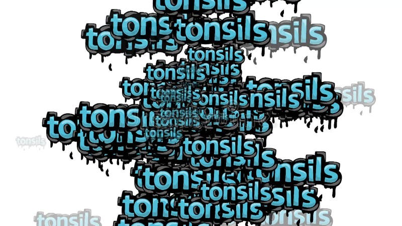 Animated Video Scattered with the Words TONSILS on a White Background ...