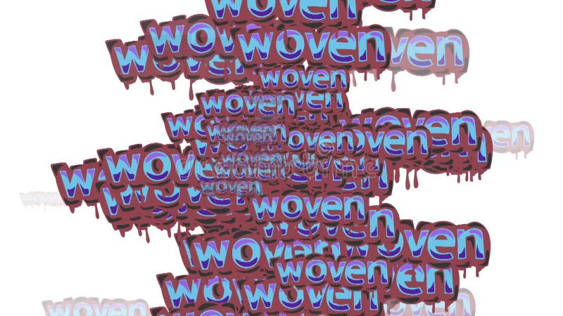 Animated Video Scattered with the Words WOVEN on a White Background ...