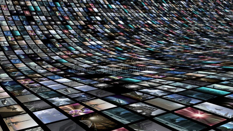 Animated Curved Video Wall with Icons and Green Screen. Loop-able. 3D ...