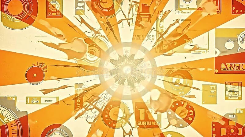 Animated Vintage Rays Layout with Starburst Patterns, Generative AI ...