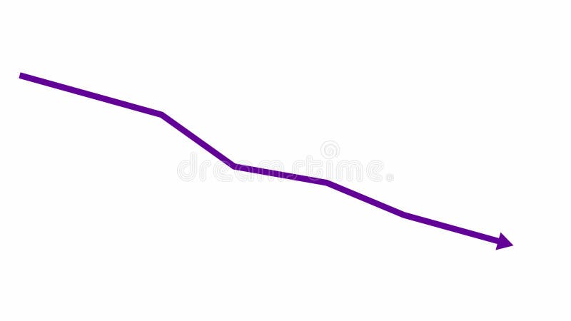 Animated Violet Arrow. Recession Chart of Economy. Economic Crisis ...