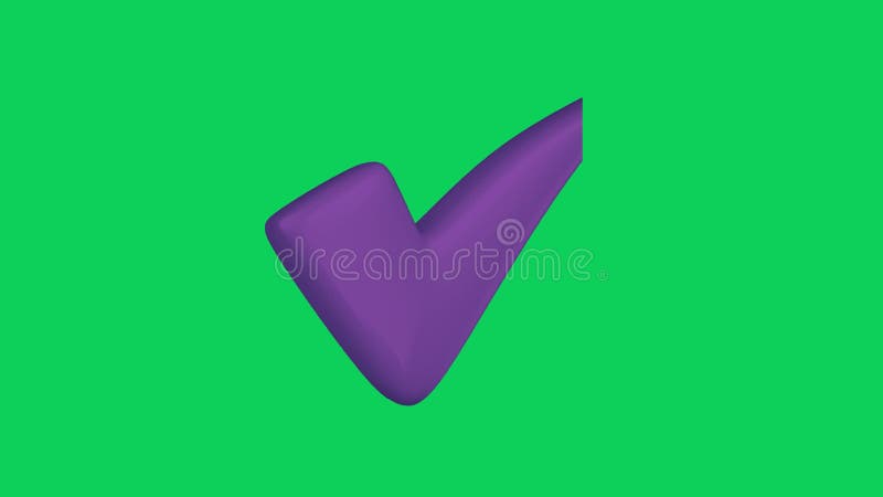 Animated Violet Check Mark Appears. Flat Vector Illustration Isolated ...
