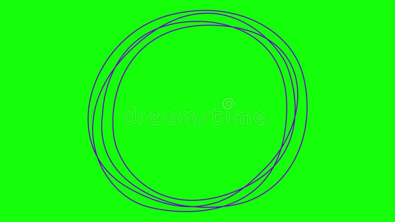 Animated Violet Decorative Lines is Drawn. Hand Drawn Linear Circle ...
