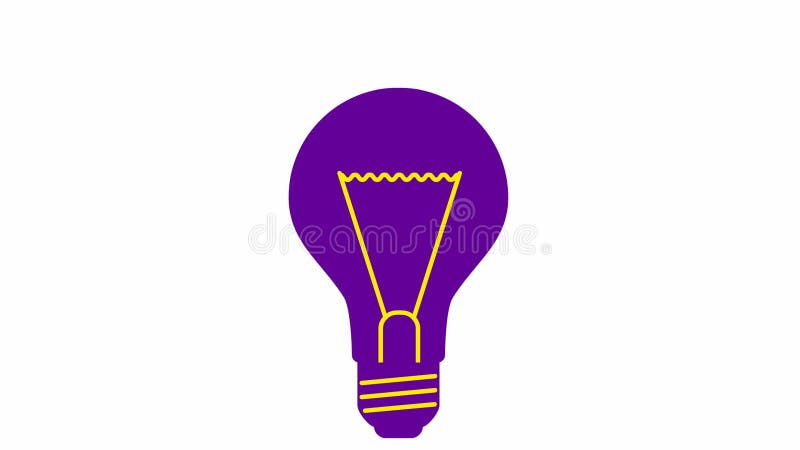 Animated Violet Symbol of Lightbulb. Concept of Idea and Creative ...