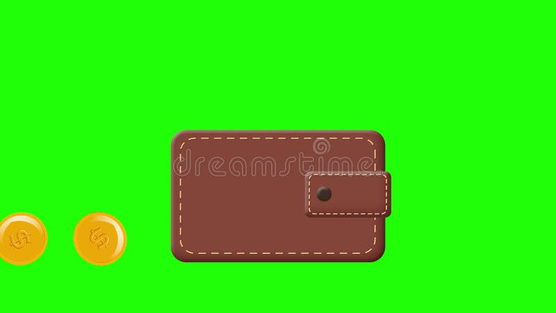 Animated Wallet E-wallet Icon Dollar Bill Euro Coin Payment Green ...