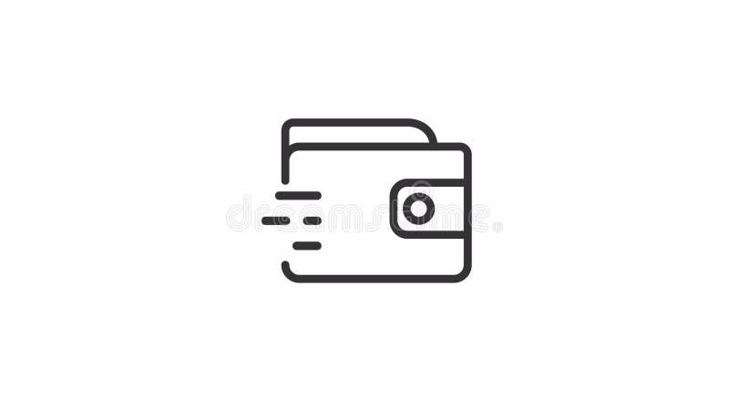 Animated Wallet Linear Icon Stock Video - Video of animation, motion ...