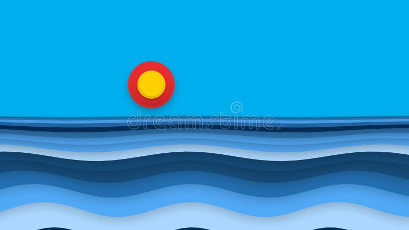 Animated Cartoon Sunrise or Sunset Stock Video - Video of clouds ...