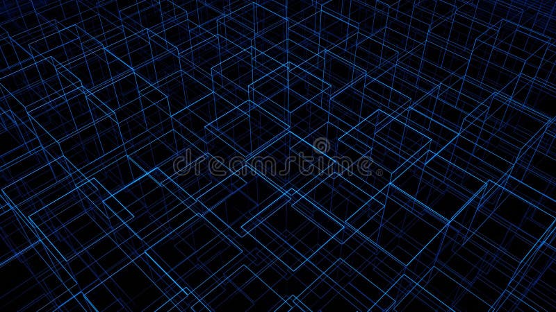 Animated Wave Moving Backdrop of Square Grid Cube Sectors or Polygons ...