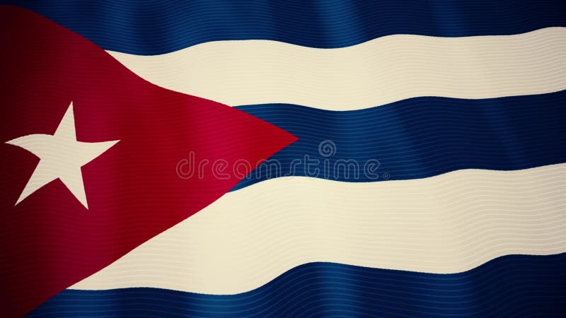 Flag of Cuba Slowly Waving in the Wind - High Quality Clean CG Backdrop ...