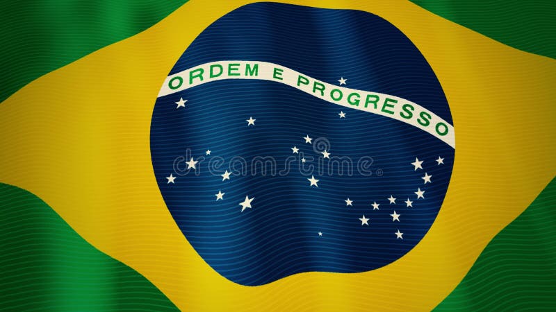 Flag of Brazil Slowly Waving in the Wind - High Quality Clean CG Backdrop Stock Footage - Video ...