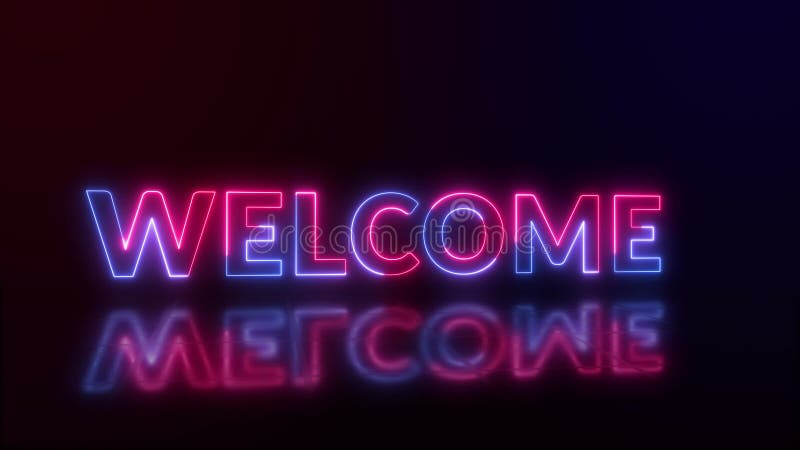 Animated Welcome Neon Sign stock video. Video of concept - 169450557