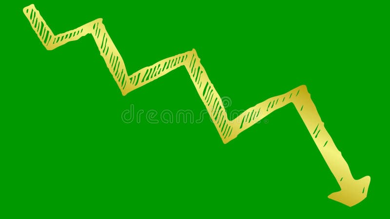 Animated White Arrow. Recession Chart of Economy. Economic Crisis ...