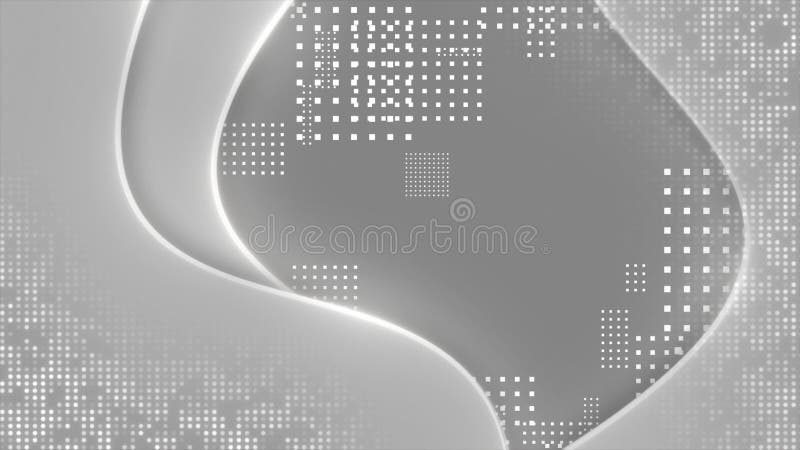 White Color Circular Dots Glowing Paper Cut with Square Shapes Hi-tech ...