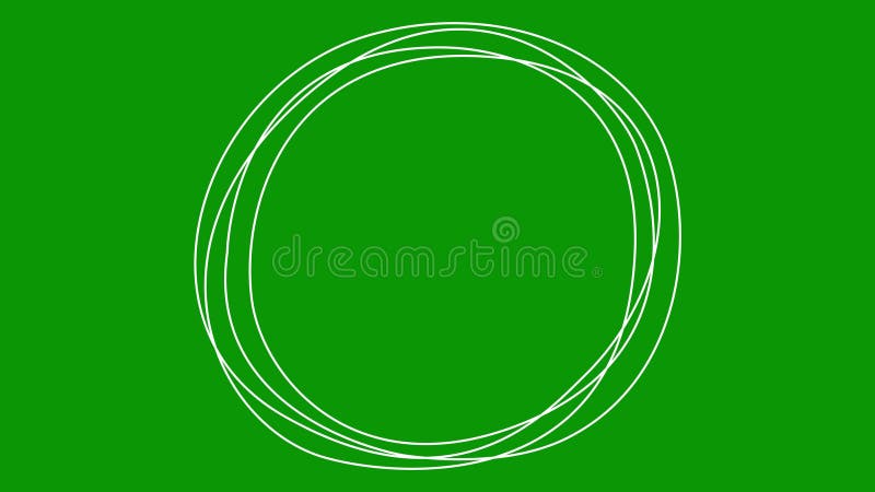 Animated White Decorative Lines is Drawn. Hand Drawn Linear Circle ...