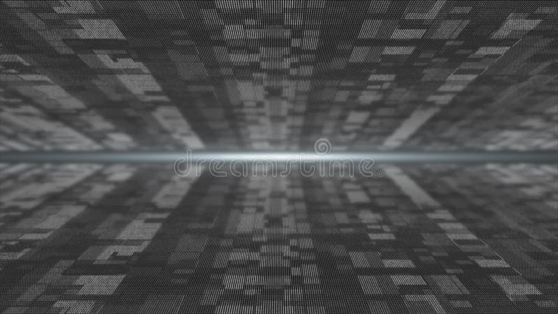 White Flying Particles in Digital 3d Technologic Cyberspace with Light ...