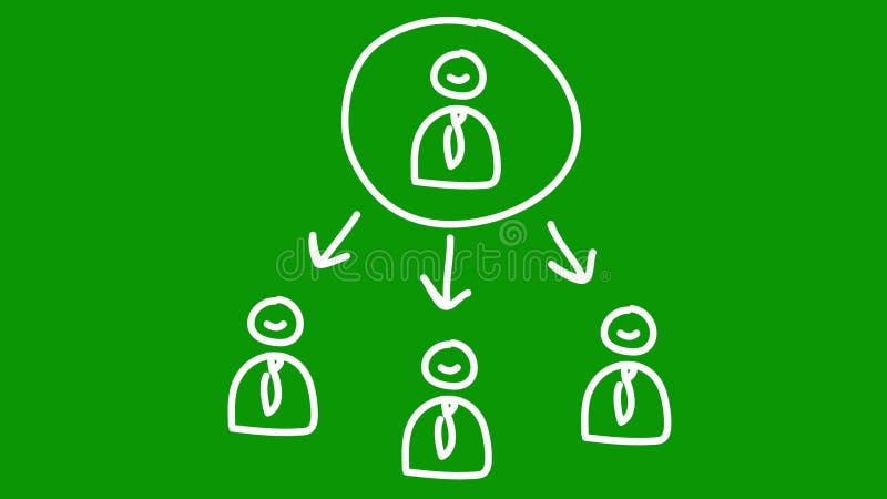 Animated White Hand Drawn Doodle of Management. Concept of Teamwork ...