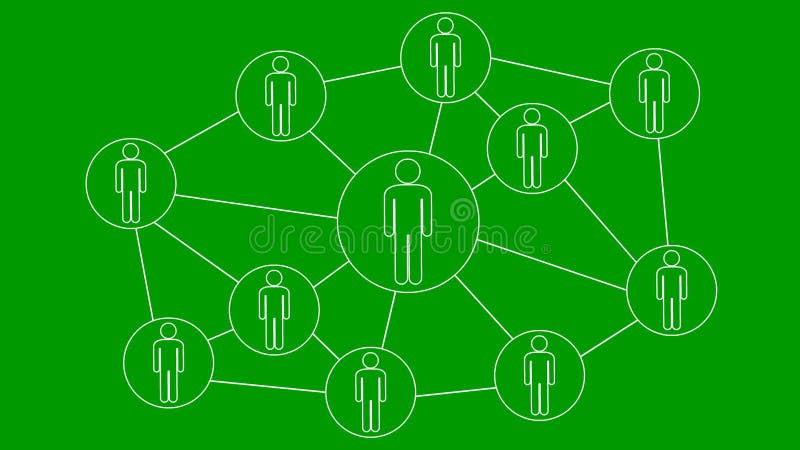 Animated White Linear Symbol of People Connect among Themselves ...