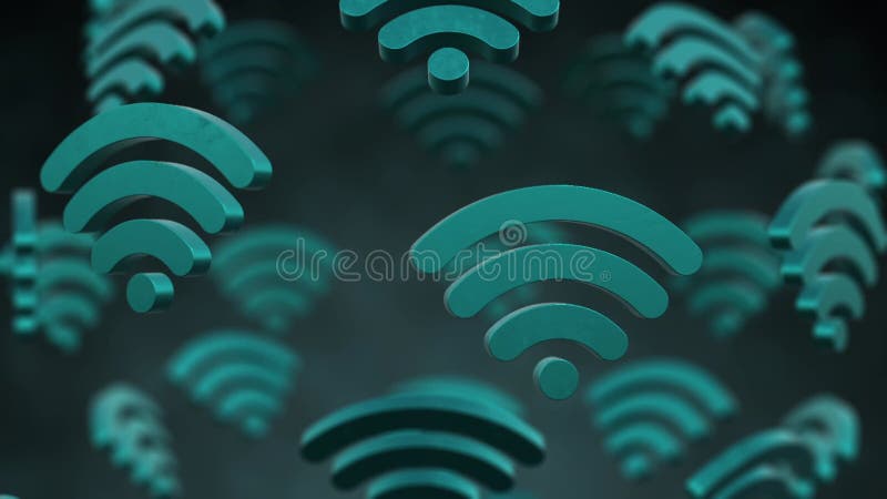 Rotating 3D WiFi Symbol Background Stock Video - Video of mailing ...