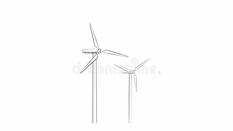 Animated Wind Energy Turbine Object Stock Footage - Video of ecology ...