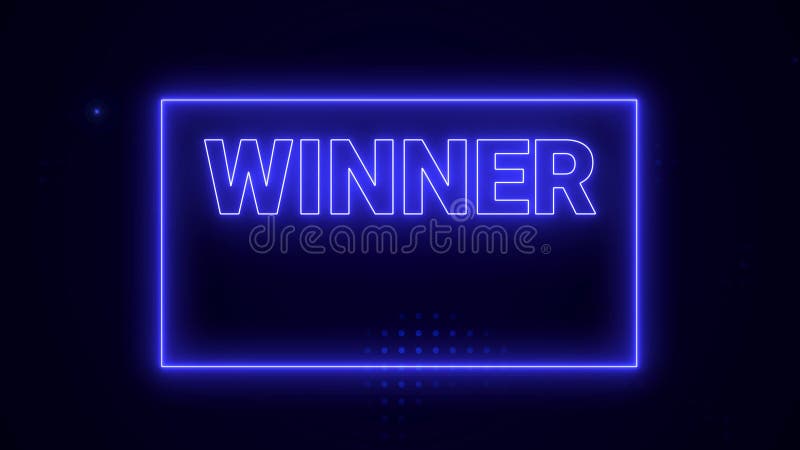 Animated Winner neon sign stock video. Video of neon - 264237479