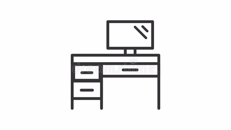 Animated Work Desk Color Icon Stock Footage - Video of motion, graphic ...