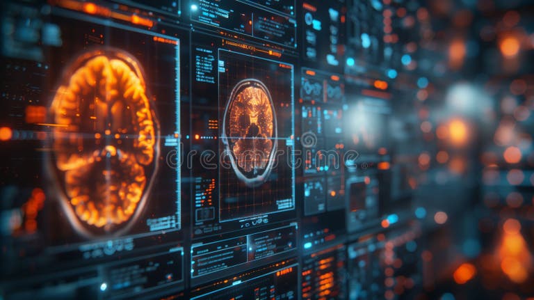 Animated Workflow of a Brain Scan Analysis System Stock Illustration ...