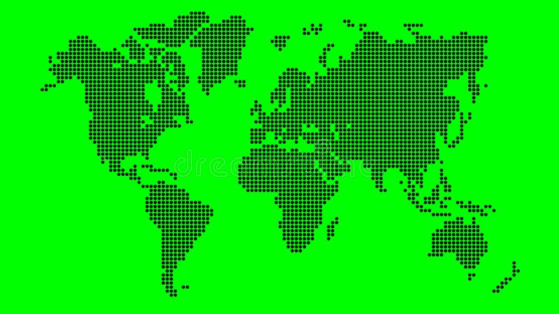 Animated Red World Map from Point Pattern Isolated on a Green ...