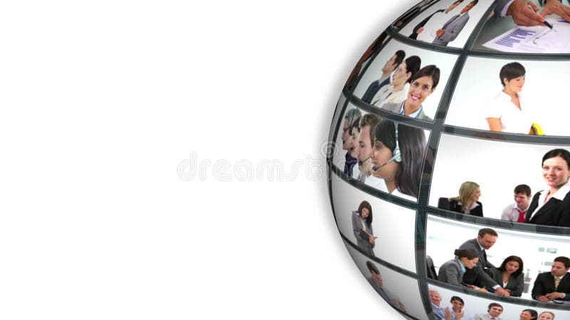 Animated World Turning Showing Business People Stock Footage - Video of ...