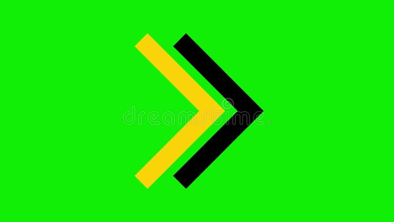 Animated Yellow and Black Symbol of Triangular Arrow. Flat Striped Icon ...