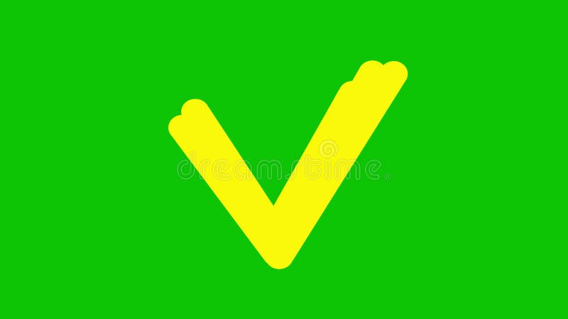 Animated Yellow Icon Of Check Mark Drawn With Marker Hand Drawn Symbol Appears Stock Footage