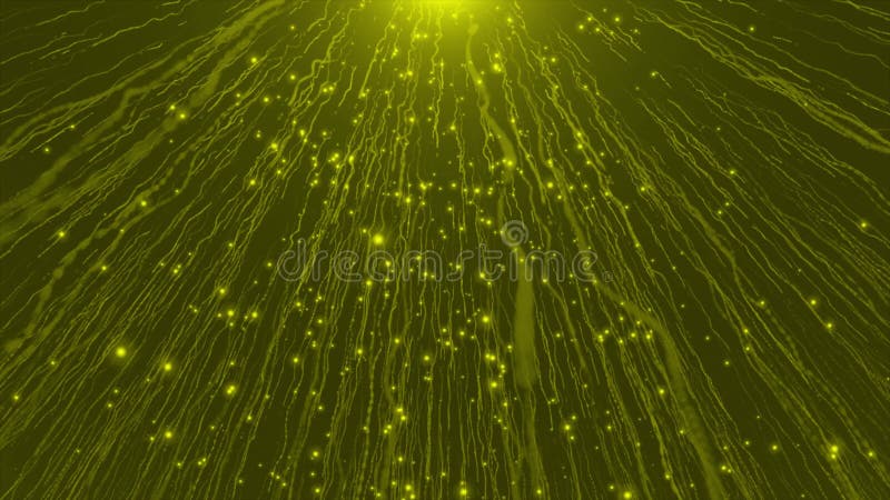 Yellow Meteor Shower Wavy Particles Falling with Sparkling Particles ...