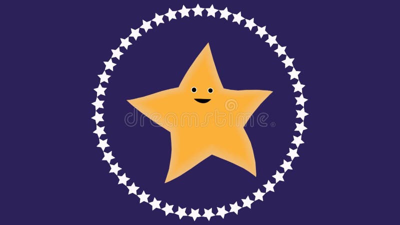 Animated Yellow Star. DAncing Star in a Circle of Stars Stock Footage ...