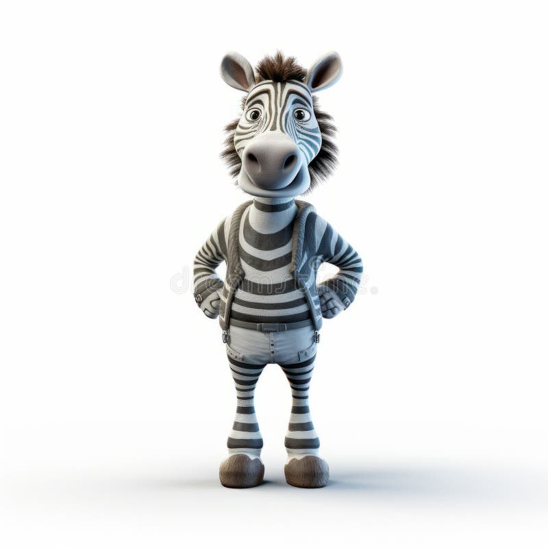 3d Cartoon Zebra in Striped Clothing - Creative Commons Attribution ...