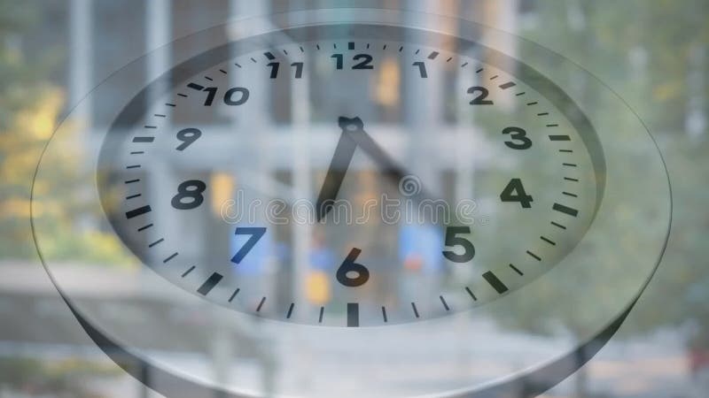 Animating Clock Over Blurred Cityscape Background Stock Video - Video ...