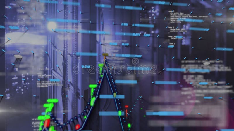 Animating Data Center Corridor with Server Racks, Network Cables and ...