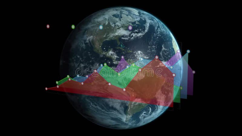 Animating Graph Over Rotating Earth, Showing Global Data Analysis Stock Footage - Video of chart ...