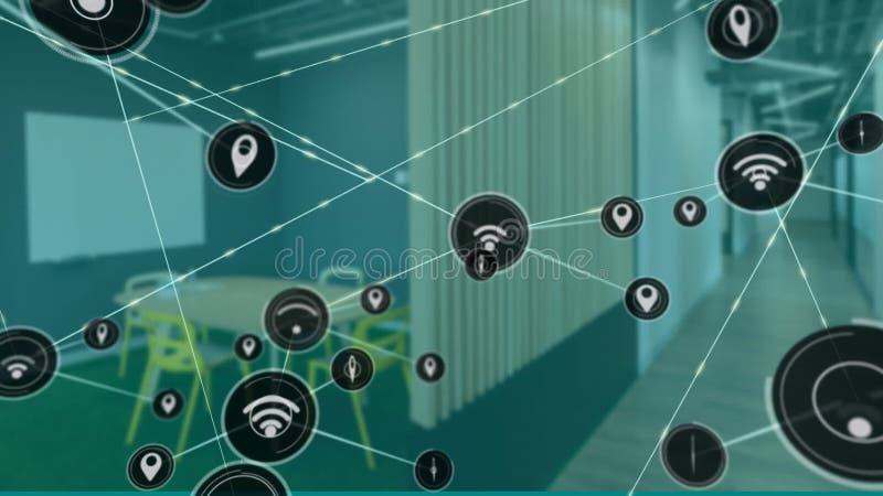 Animating Network of Connected Devices Over Modern Office Interior ...