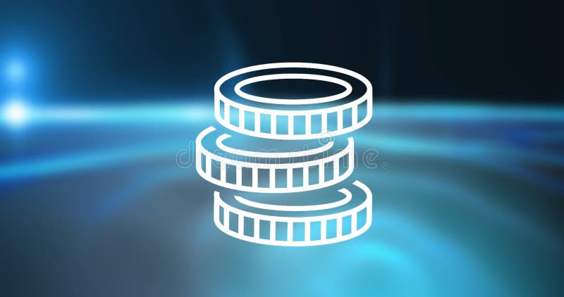 Animating Stack of Coins Over Blue Abstract Background Stock Footage ...