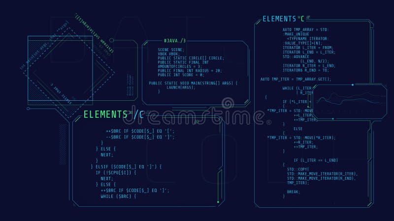 Abstract Encoding Process in the HUD Interface. Stock Footage - Video of technology, program ...