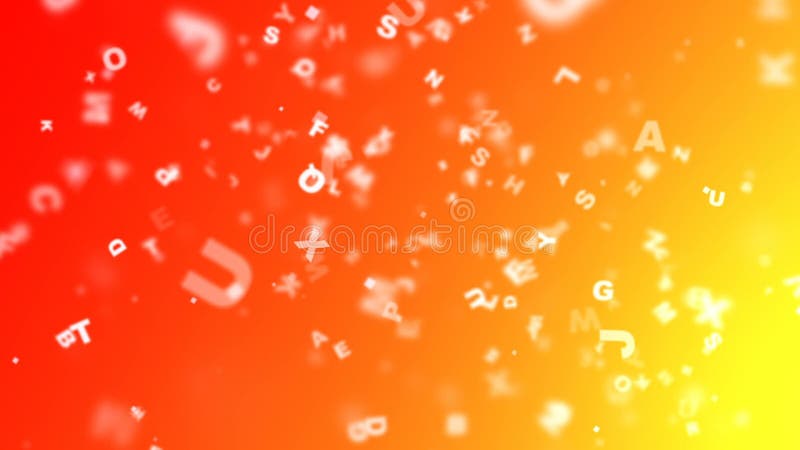 Abstract Background Animation with Flying Letters. Motion Design. 3d ...