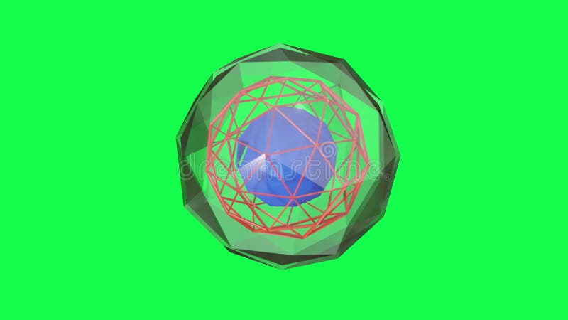 Animation of Abstract Sphere and Wireframe Sphere Rotate Stock Footage ...