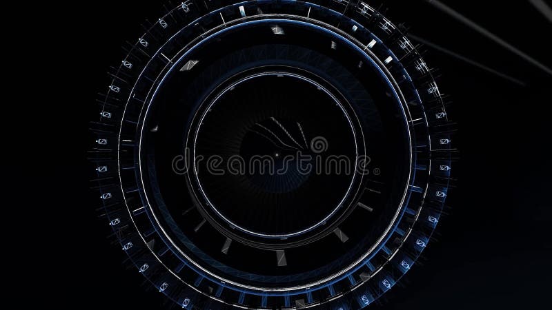 Animation of Abstract Technological Circle. Futuristic Technology ...