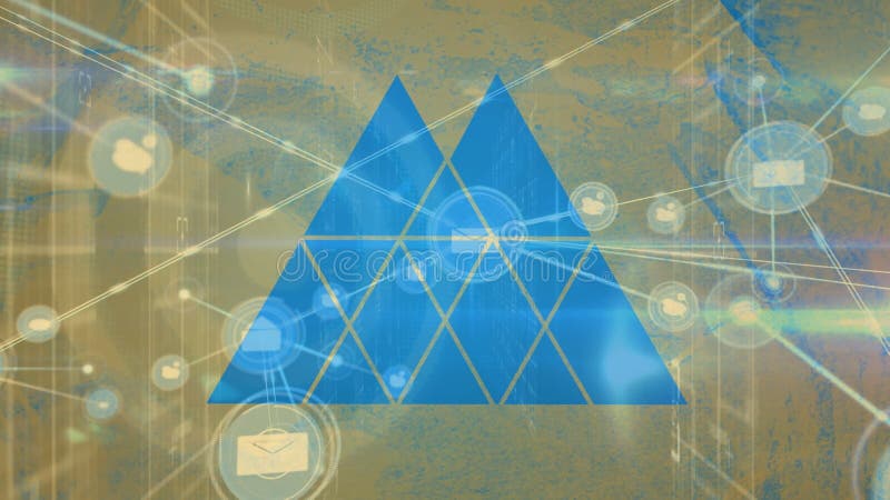 Animation of Abstract Triangular Shapes and Network of Digital Icons ...