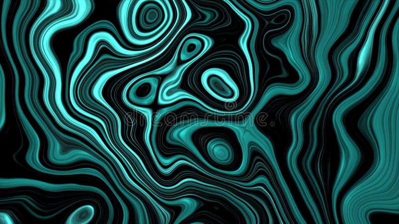 Animation - Abstract Turquoise Patterns with Fluid Black Lines Stock Video - Video of flow ...